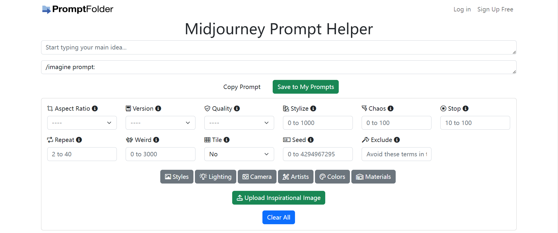 AI指示指令，AI工具，AI提示词，MJ Prompt Tool | AI智库导航-aiguide.cc