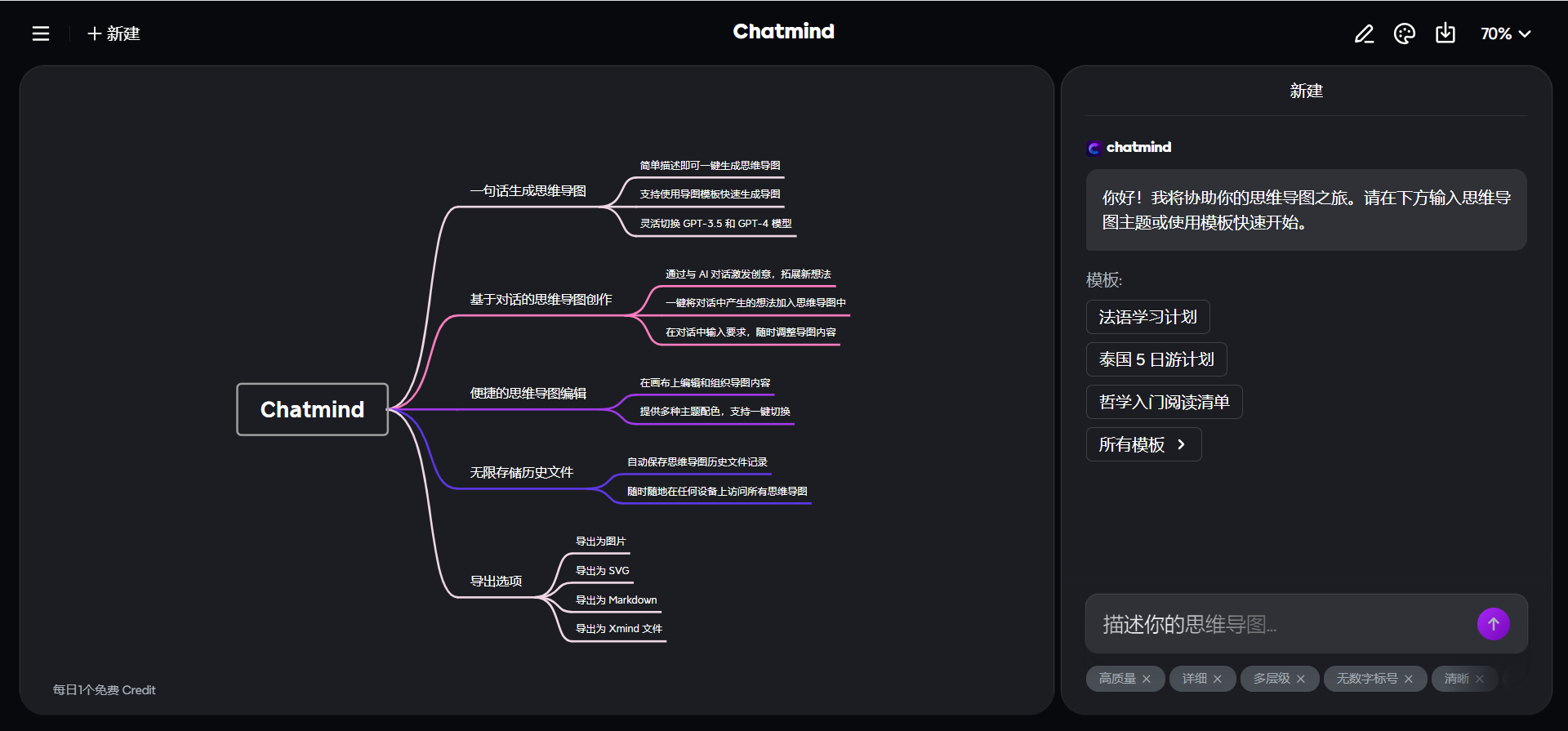 AI办公，AI思维导图，AI工具，Chatmind | AI智库导航-aiguide.cc
