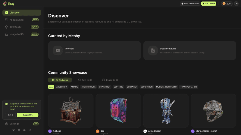 AI设计工具，Meshy | AI智库导航-aiguide.cc
